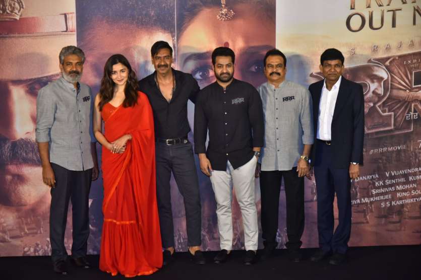 RRR Trailer launch: Alia Bhatt sizzles in red as she joins Ajay Devgn ...